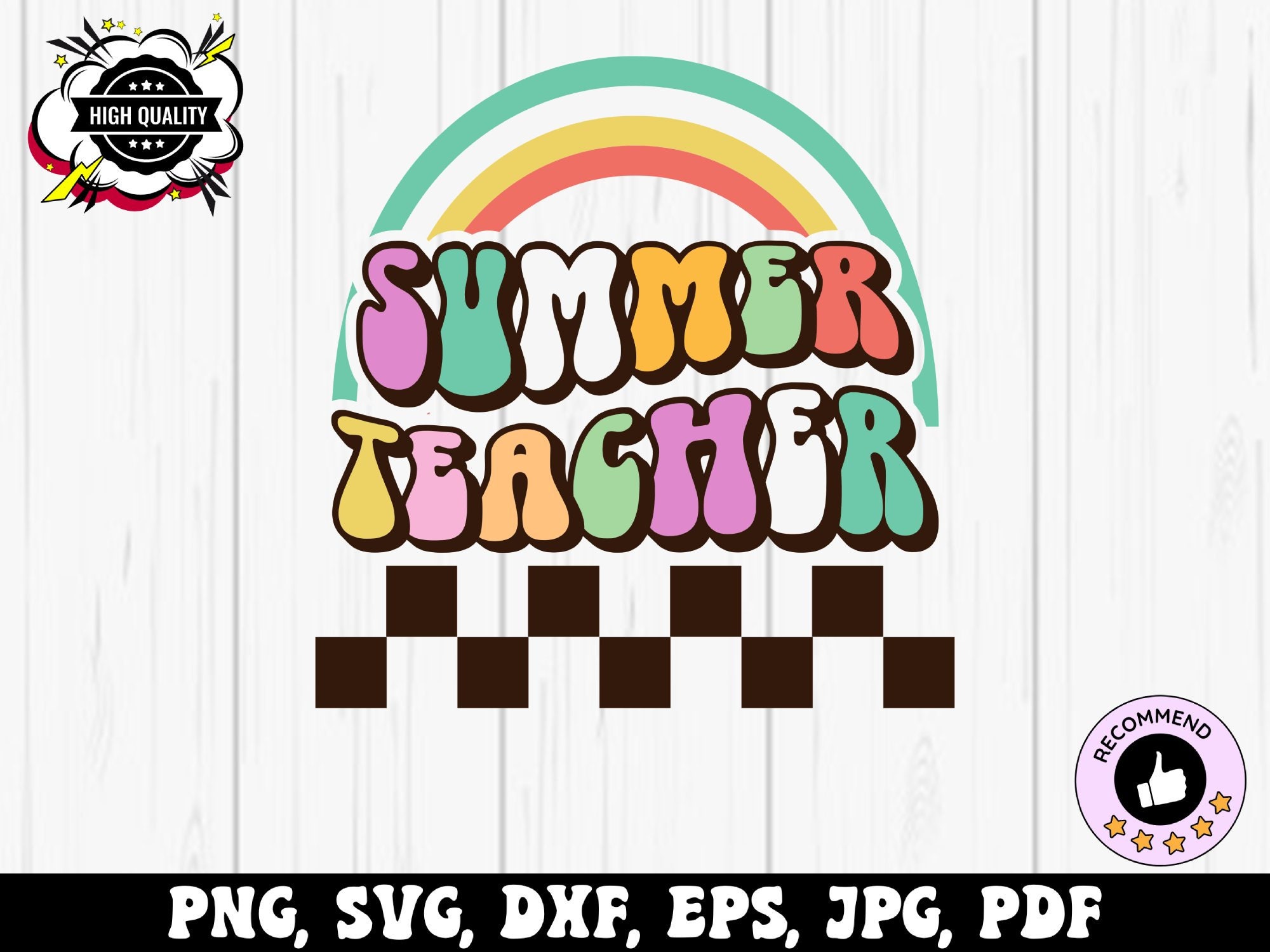 Summer Teacher Svg Png, Retro Teacher Summer Svg Cricut File, Groovy ...