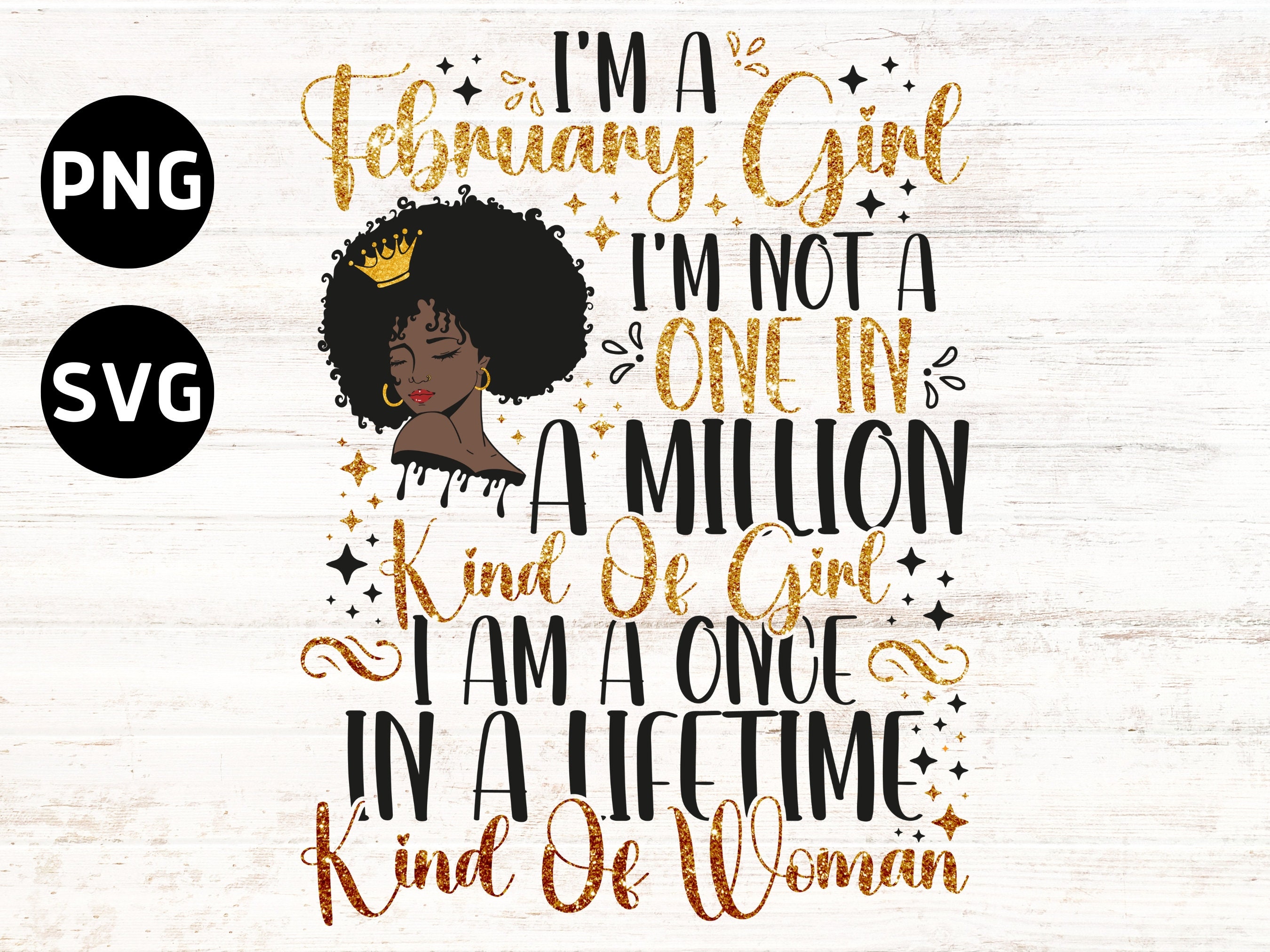 Afro Black Girl February Birthday Svg Png, I'm a February Girl Svg ...
