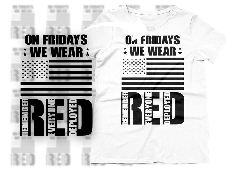 Red Friday Flag Svg Png, on Fridays We Wear Red Svg, Military Svg ...