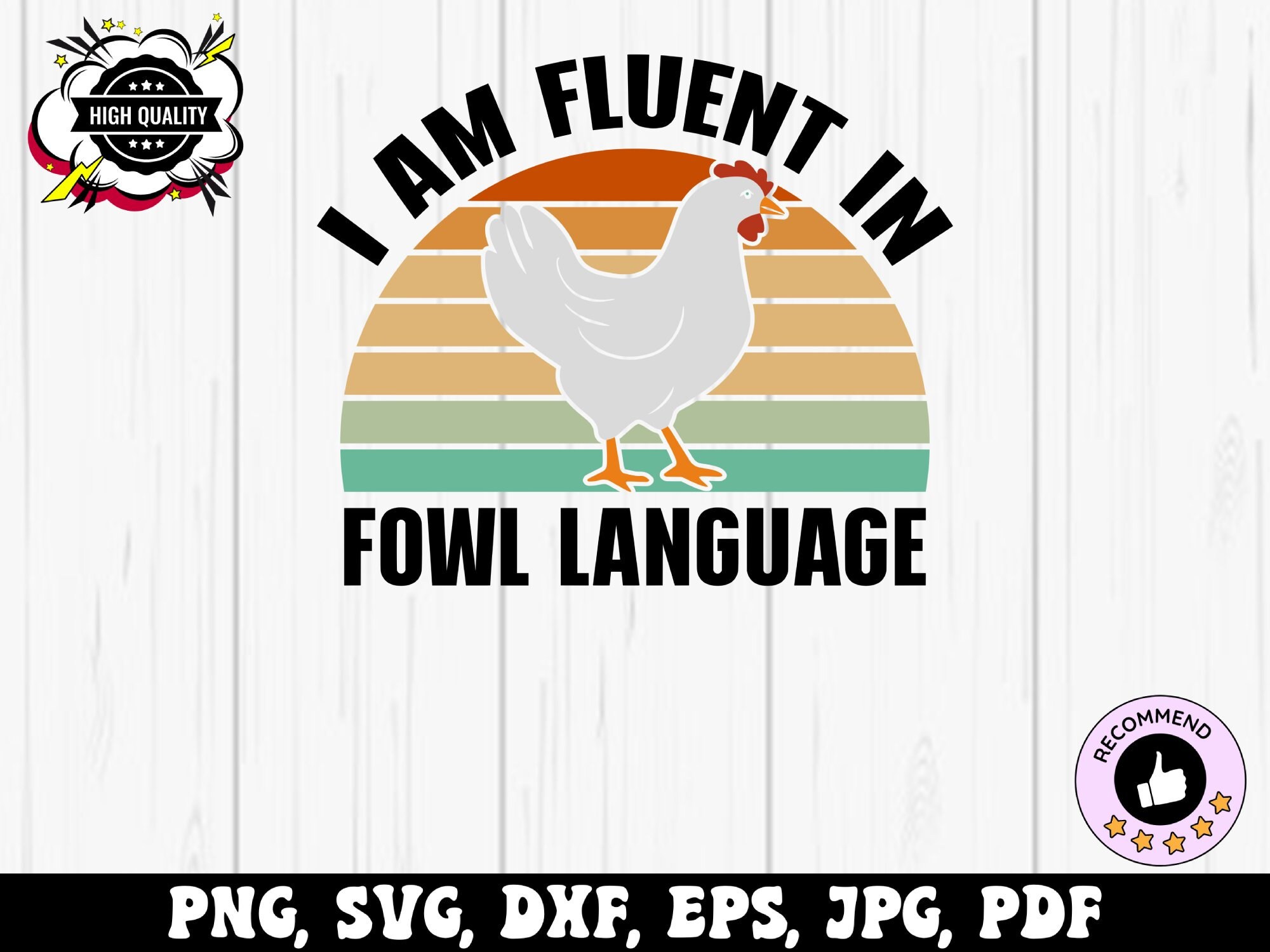 Retro Chicken Svg Png, Funny Chicken Sayings Svg, Funny Chicken Quotes ...