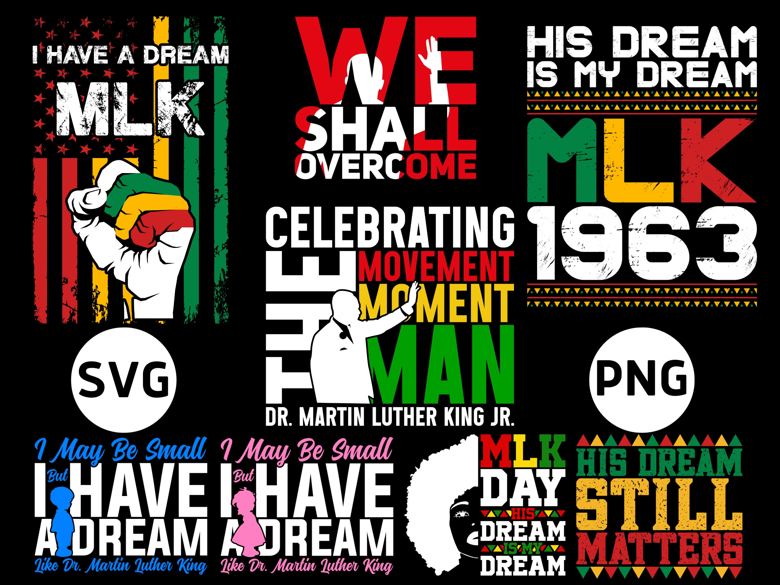 MLK Day Svg Png Bundle, Martin Luther King Svg, MLK Day Png, Black ...
