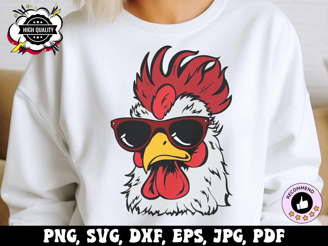 Rooster Svg Png, Cool Rooster Svg, Funny Rooster With Sunglasses Svg ...