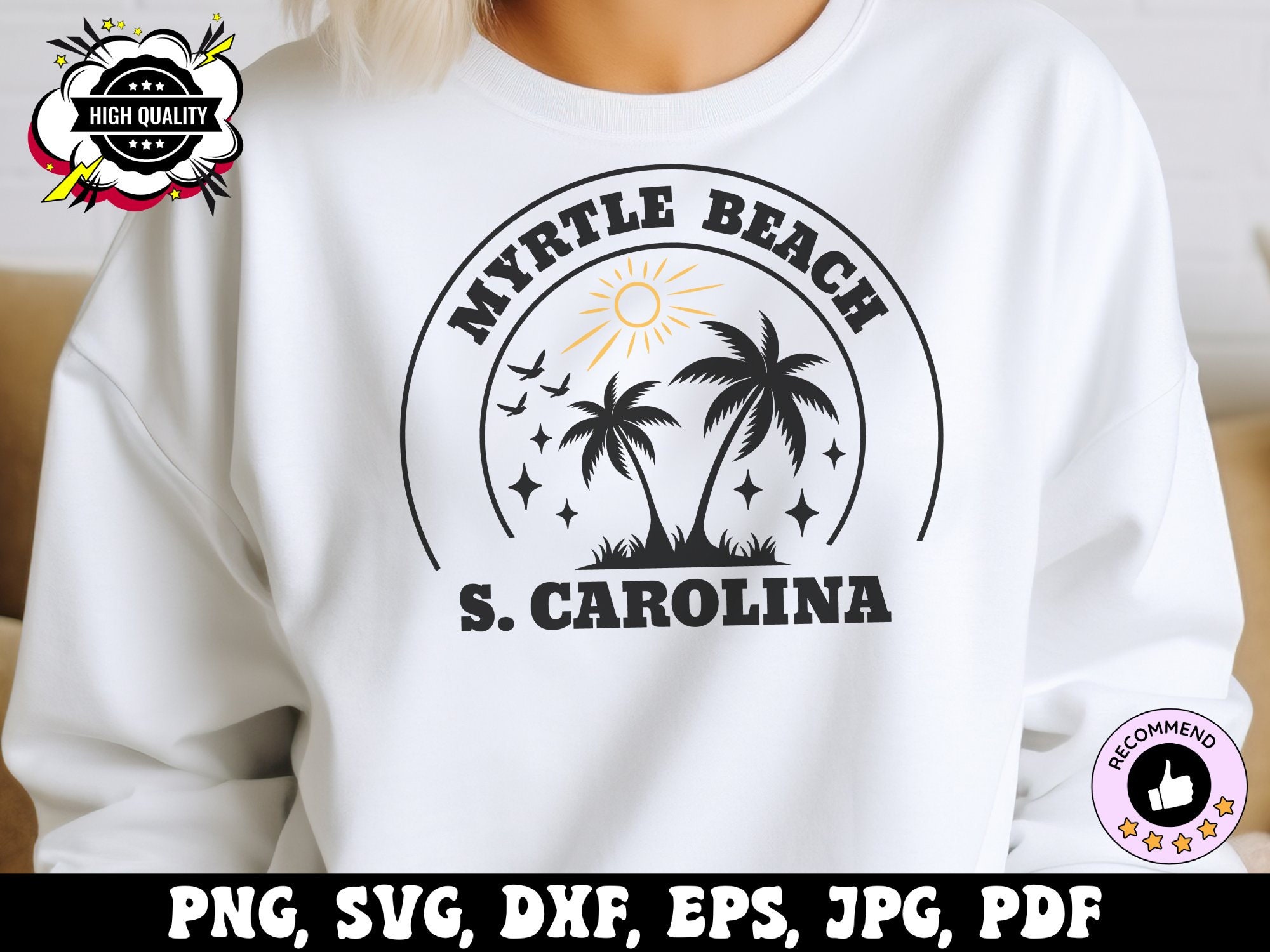 Myrtle Beach South Carolina Svg Png, Retro Summer Svg Cricut File ...