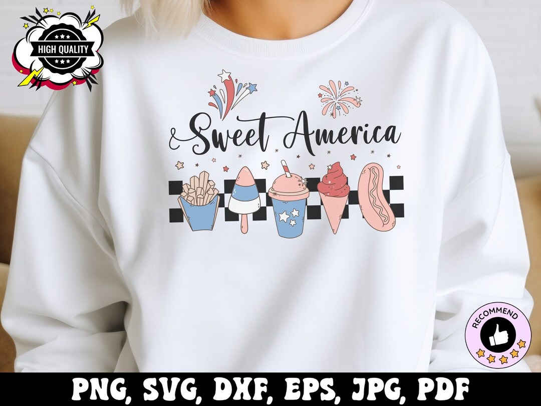 Retro 4th of July Svg Png, Sweet America Svg, Groovy Fourth of July Svg ...