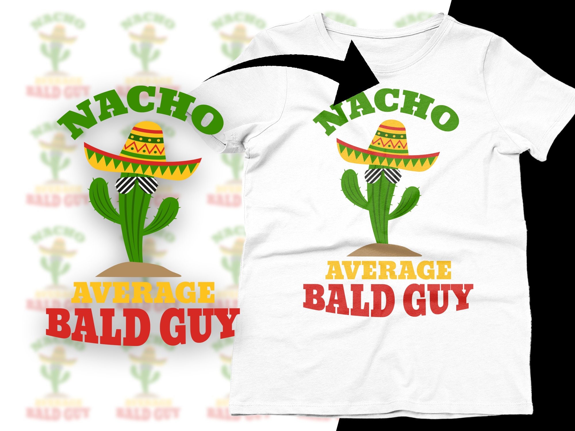 Bald Man Svg, Bald Png, Nacho Average Bald Guy Svg Cricut, Funny ...