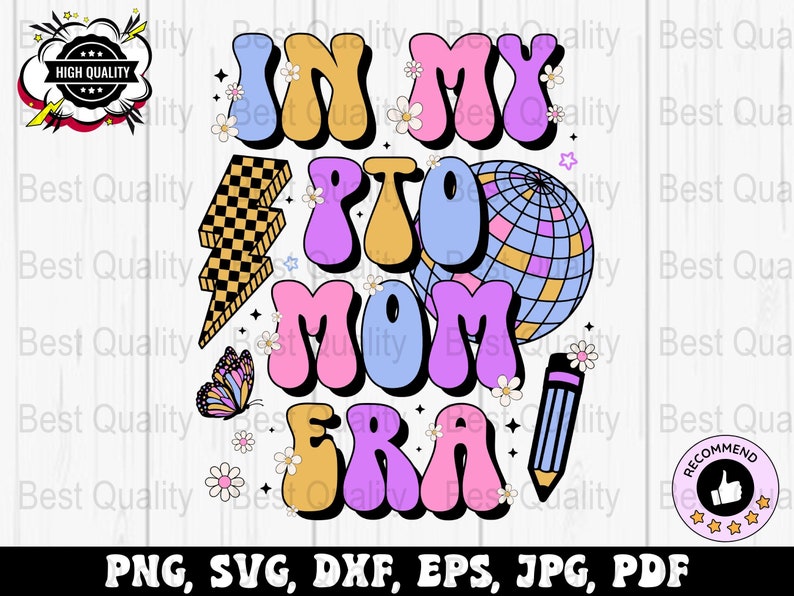 PTO Volunteer Svg Png, in My PTO Mom Era Svg, Volunteering PTA Svg ...