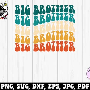 Big Brother Svg Png, Big Brother Retro Groovy Png, Big Bro Svg Cricut ...