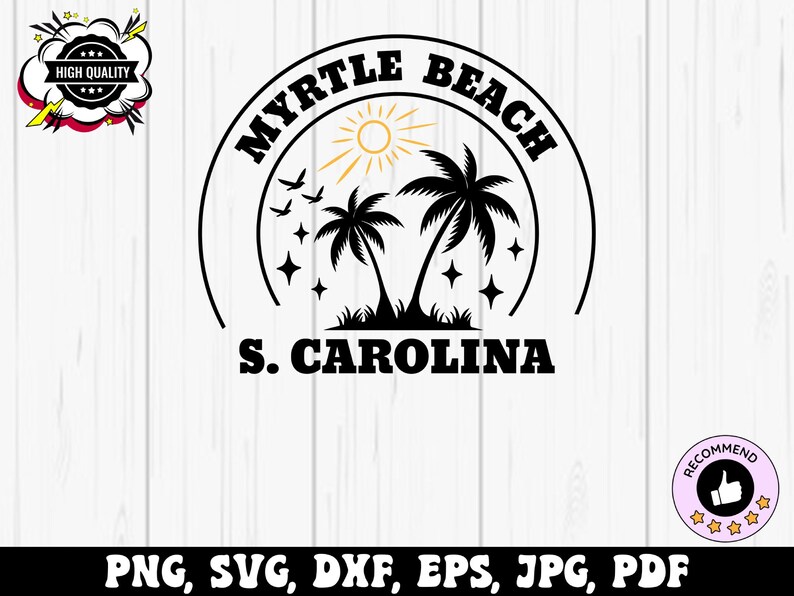 Myrtle Beach South Carolina Svg Png, Retro Summer Svg Cricut File ...
