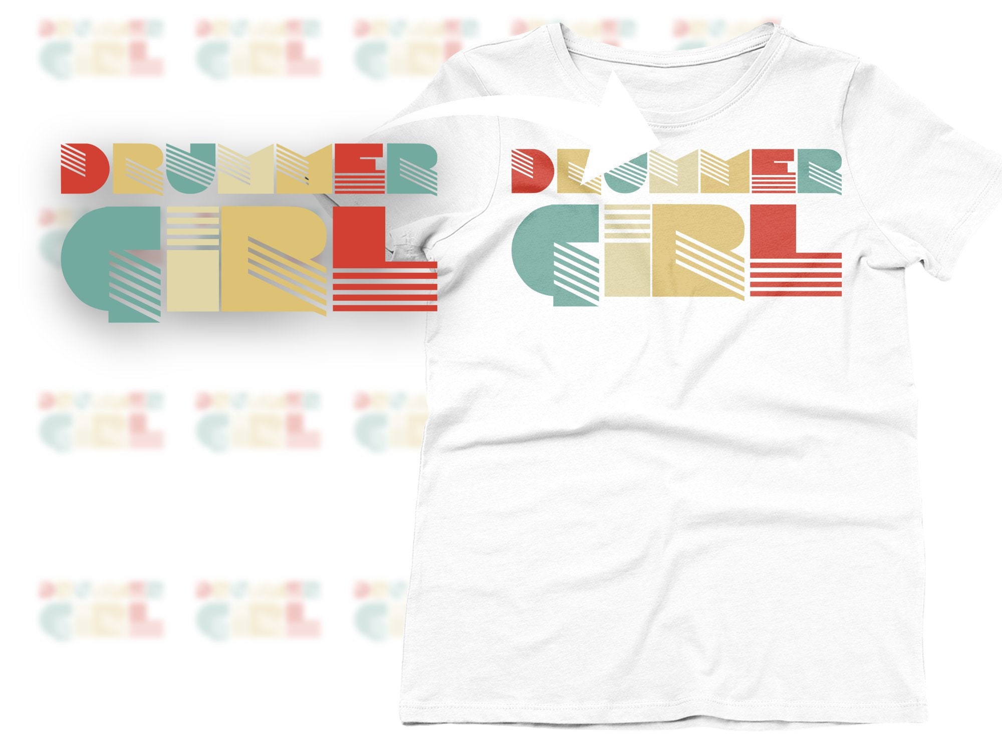 Drummer Svg Png, Drummer Girl Retro Svg Cricut, Funny Drums Png ...