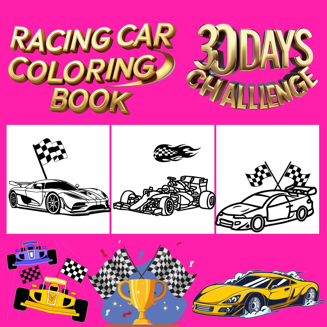 Racing Cars Coloring Book – Fast Cars, Race Tracks & High-speed Fun for ...