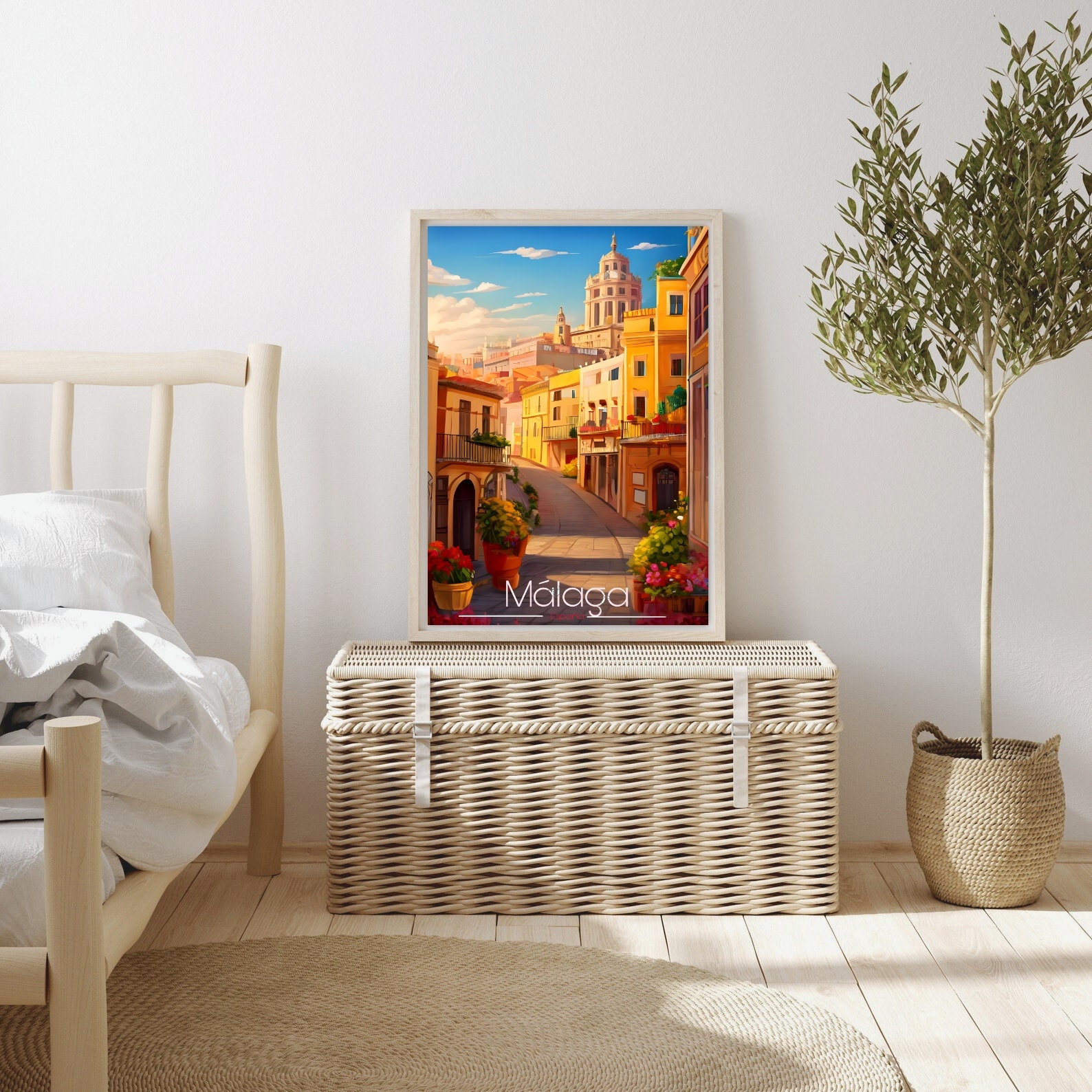 Malaga Travel Poster Malaga Poster Wall Art Spain Vintage Poster Travel ...