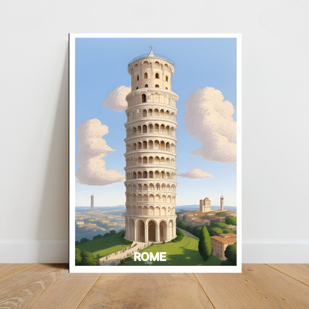 Travel Poster of the Roman Colosseum, Artistic Wall Decor of Italy ...