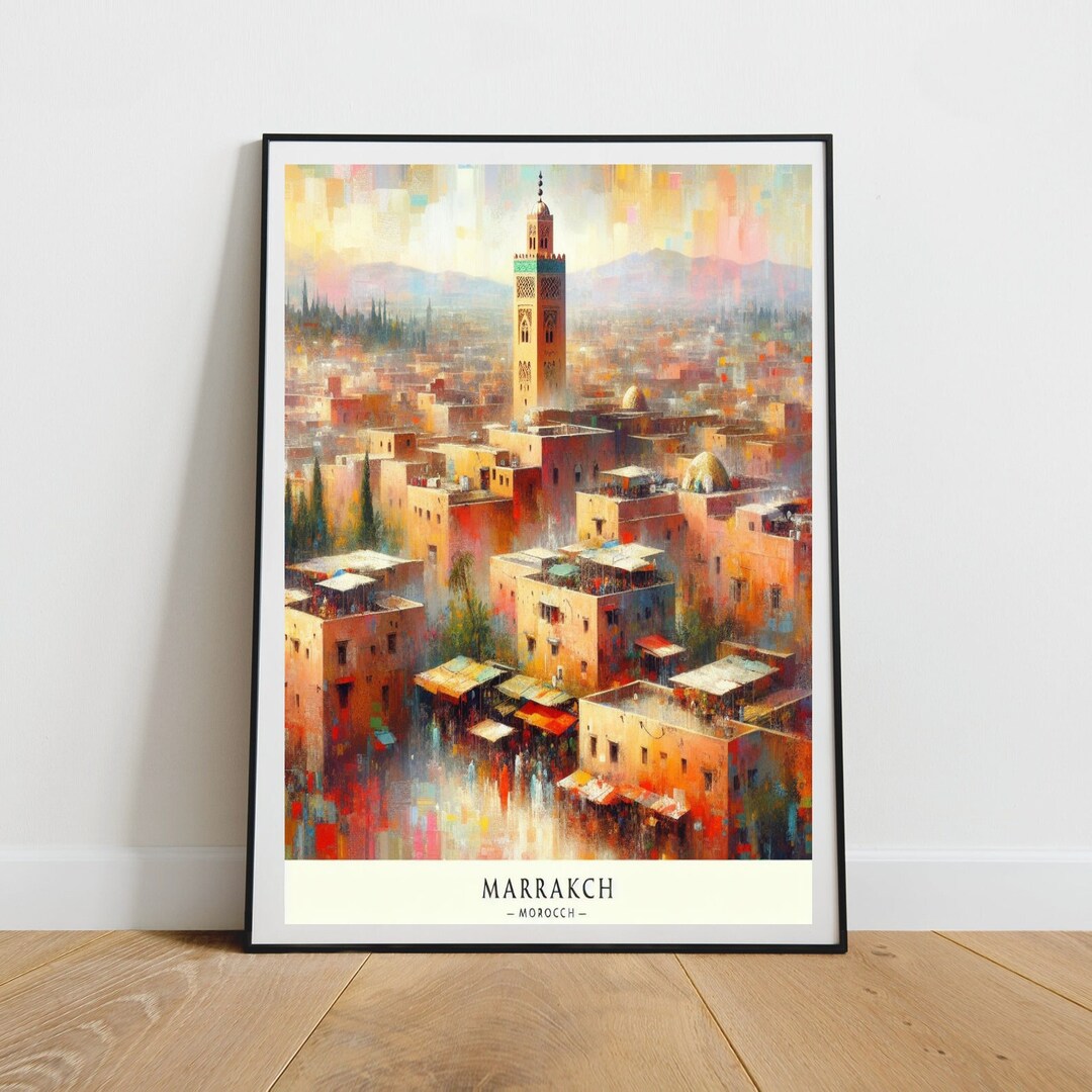Captivating Artistic Painting: Marrakesh, Morocco - A Vibrant Tribute to the Exotic Charm of ...