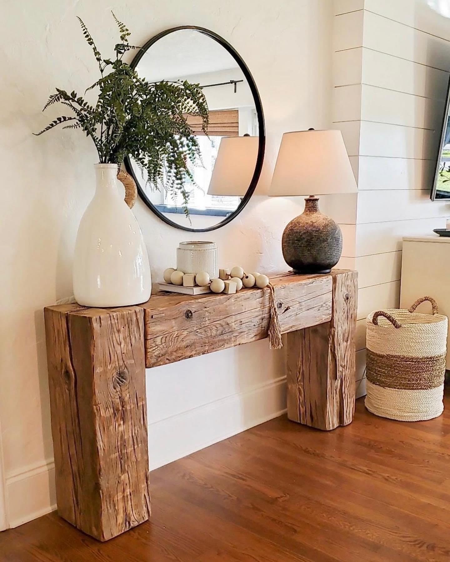 Old Beam Console Table Unique Dovetail Old Wood Rustic Style Table Loft ...