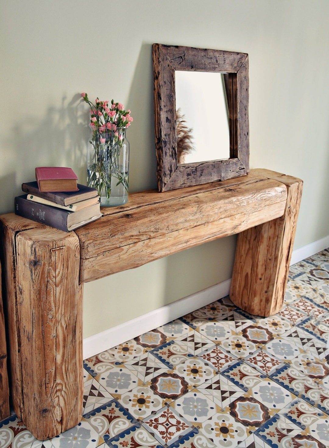 Old Beam Console Table Unique Old Wood Rustic Style Table Loft Organic ...
