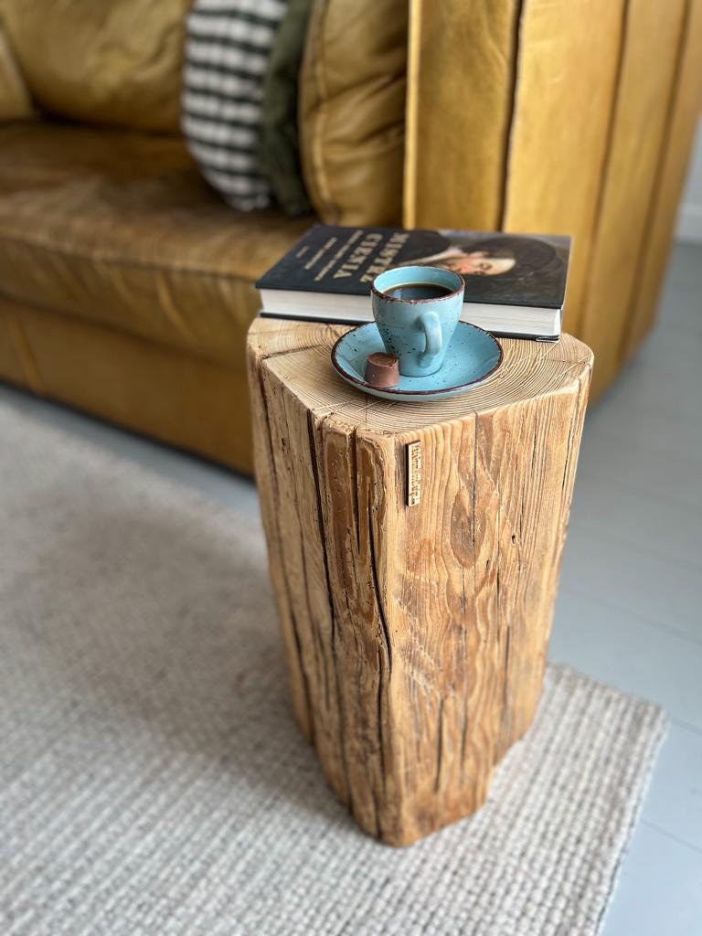 Side Table Stump, Trunk Old Beam Rustic Loft Style Modern Farmhouse ...