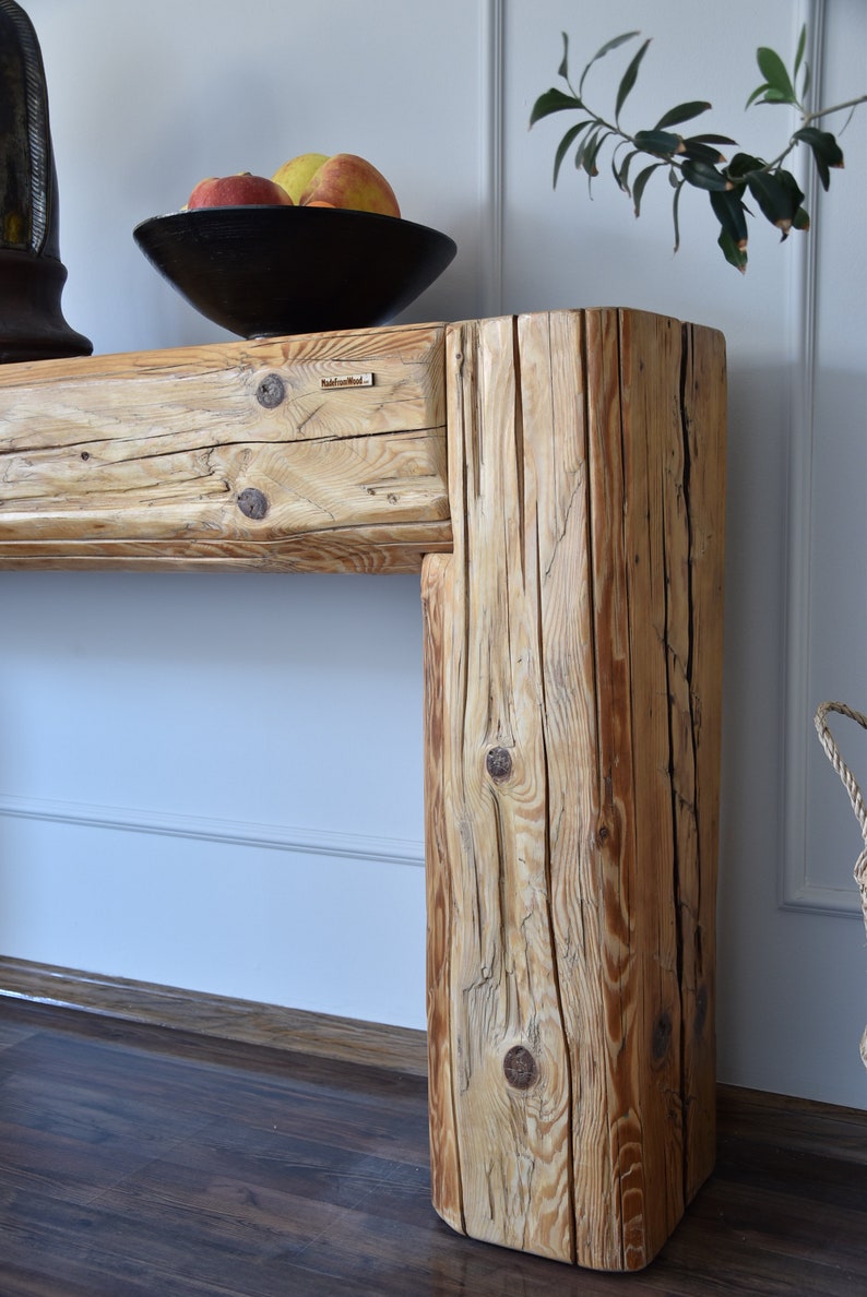 Old Beam Console Table Unique Old Wood Rustic Style Table Loft - Etsy