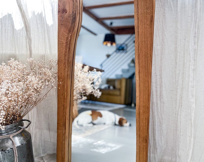 Mirror Live Edge Oak Wooden Frame Black Epoxy Resin Rustic Loft Style ...