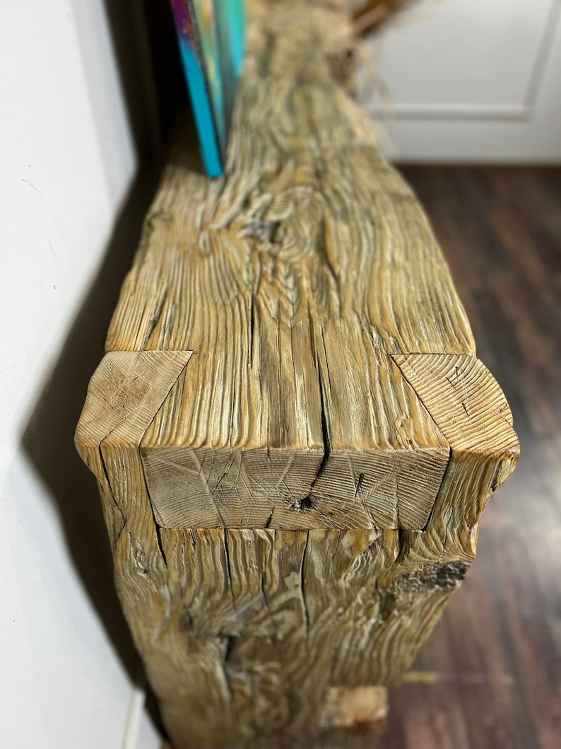 Old Beam Console Table Unique Dovetail Joint Old Wood Rustic Style ...