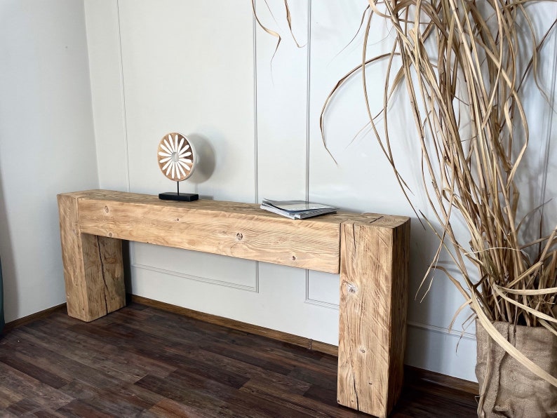 Old Beam Console Table Unique Dovetail Old Wood Rustic Style - Etsy