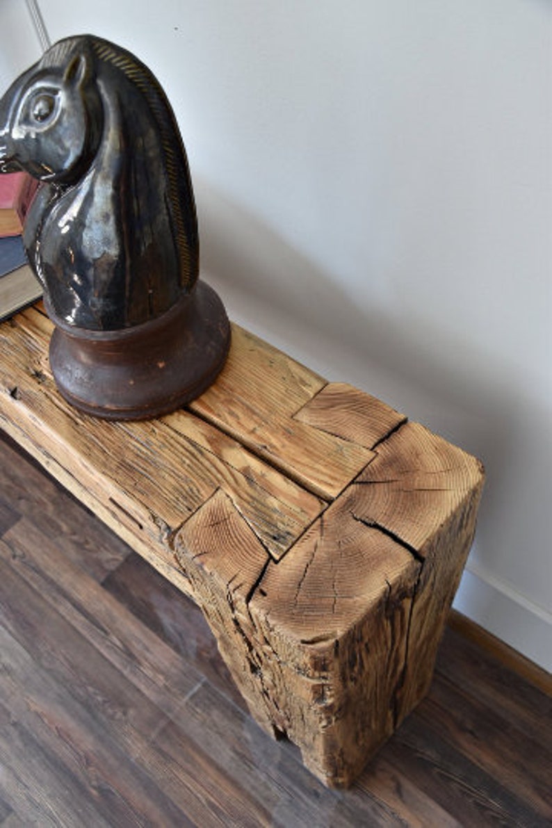 Old Beam Console Table Unique Dovetail Old Wood Rustic Style - Etsy