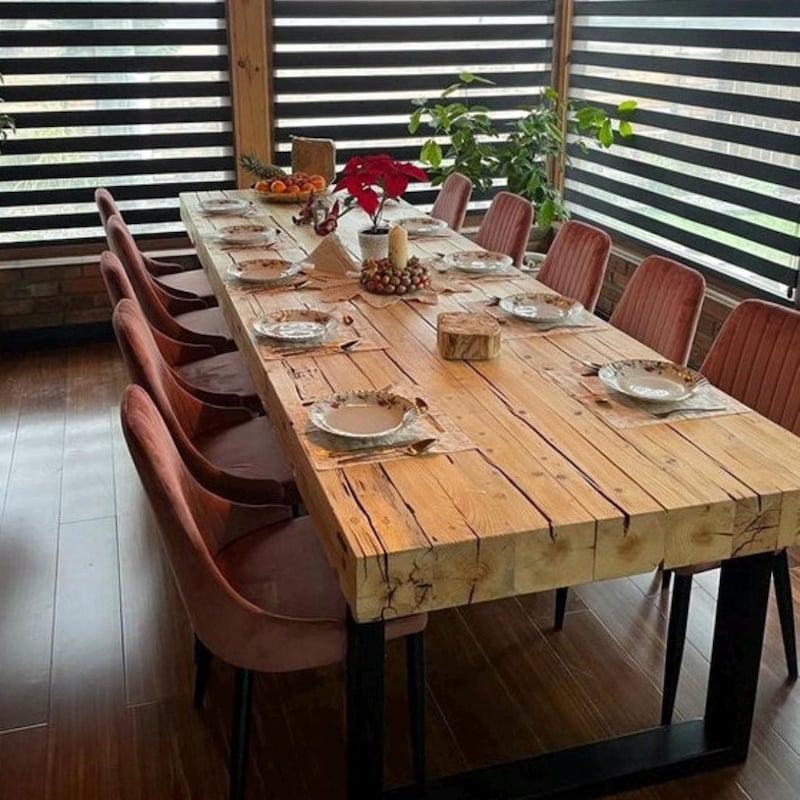 Rustic Wood Dining Table - Etsy