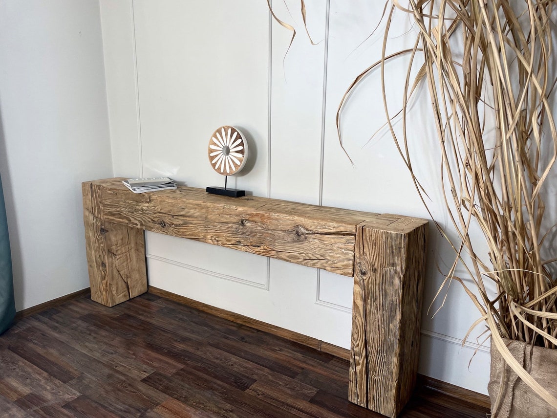 Old Beam Console Table Unique Dovetail Old Wood Rustic Style Table Loft ...