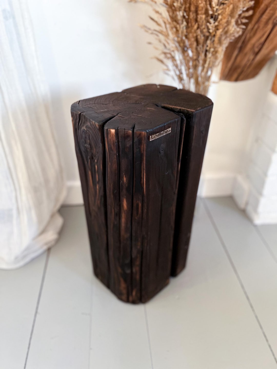 Side Table - Stump, Trunk Old Beam Rustic Loft Style Modern Farmhouse ...