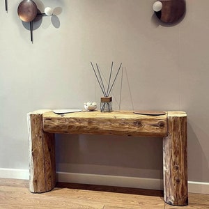 Reclaimed Wood Console Table – Handmade Barn Beam Entryway Table ...