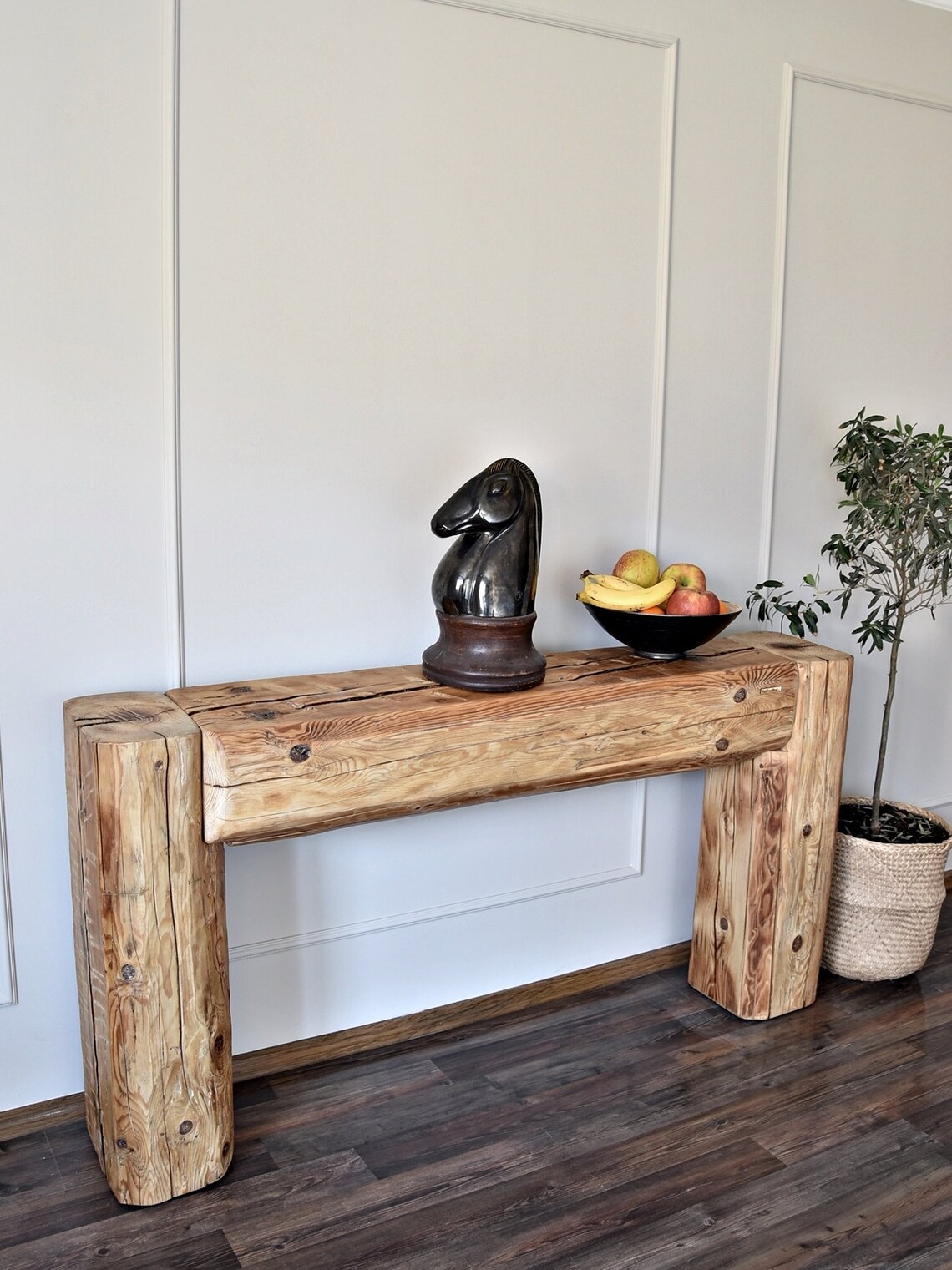 Old Beam Console Table Unique Old Wood Rustic Style Table Loft - Etsy