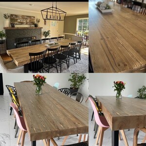 Reclaimed Beams Dining Table Black Steel Legs Industrial Loft Rustic Style Organic Barn Wood ...
