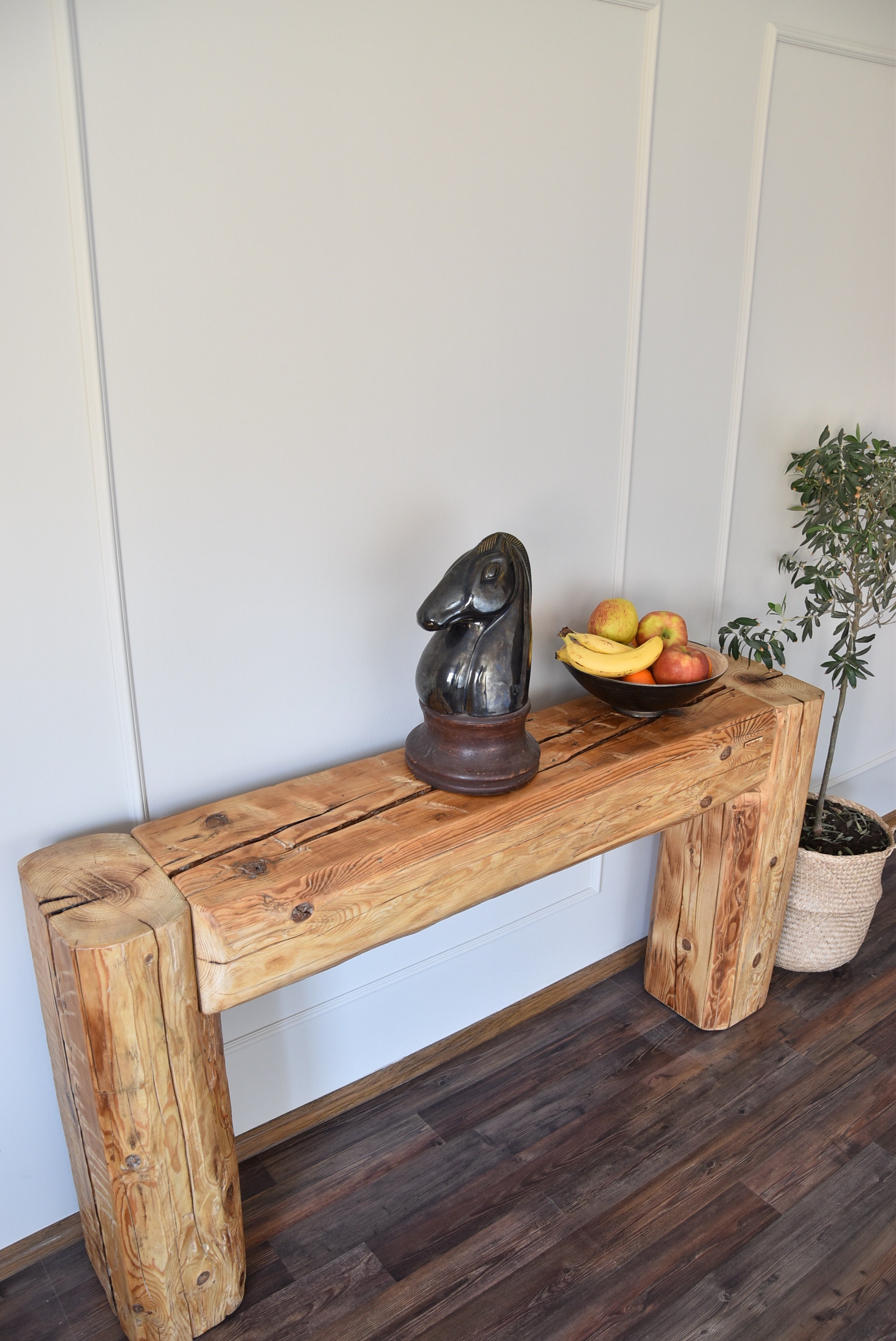 Old Beam Console Table Unique Old Wood Rustic Style Table Loft - Etsy