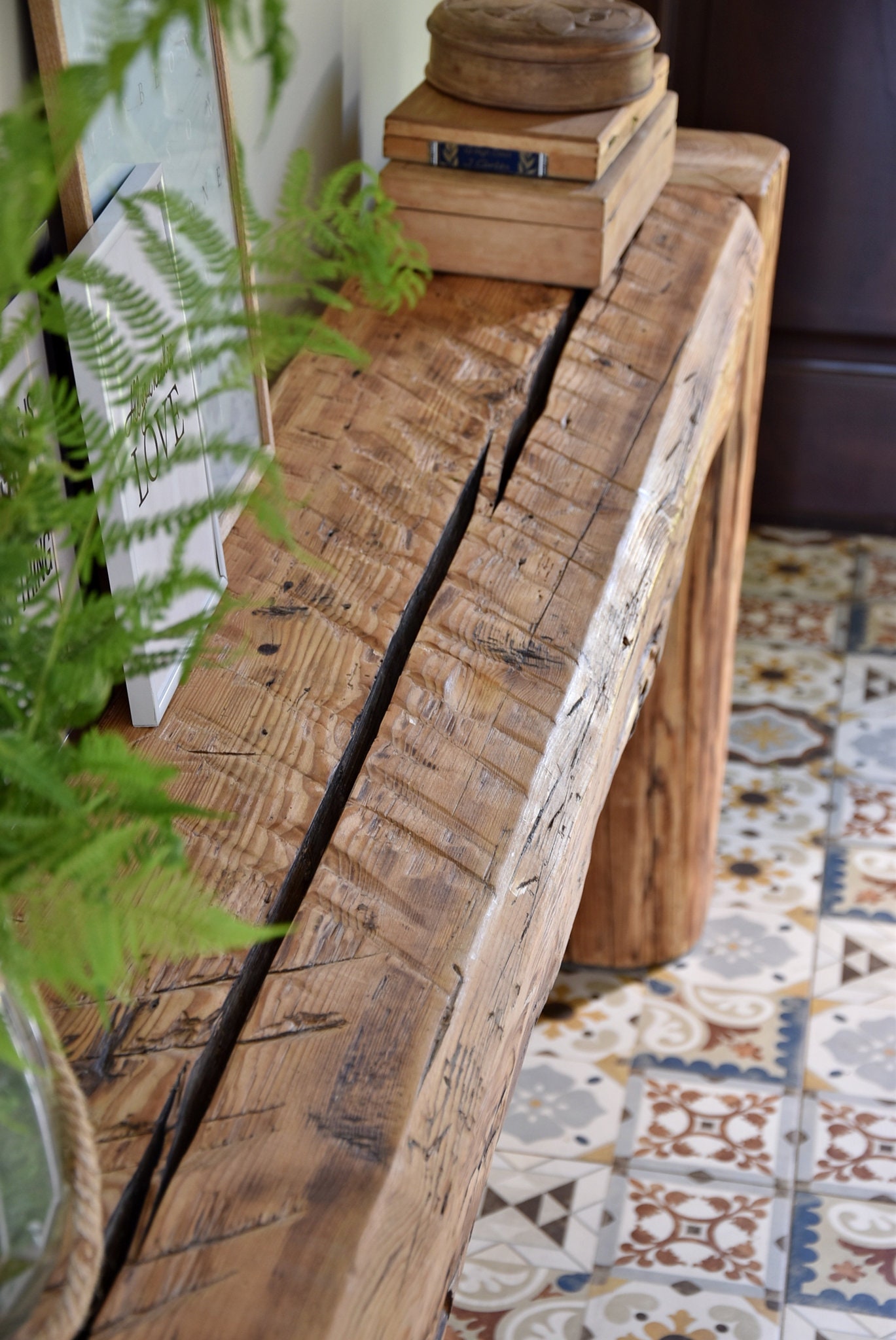 Old Beam Console Table Unique Old Wood Rustic Style Table Loft Organic ...