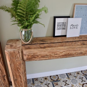 Old Beam Console Table Unique Wood Rustic Style Country Loft Organic ...
