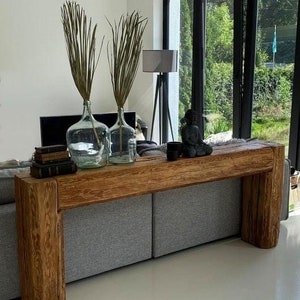 Old Beam Console Table Unique Wood Rustic Style Country Loft Organic ...