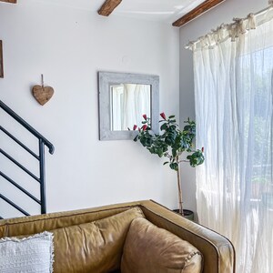 Mirror in a Old White Wooden Frame Reclaimed Unique Wood Rustic ...