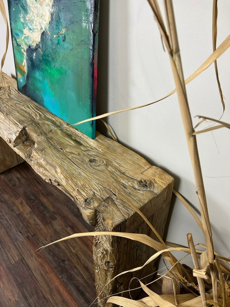 Old Beam Console Table Unique Dovetail Old Wood Rustic Style - Etsy