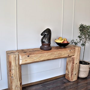 Reclaimed Wood Console Table – Handmade Barn Beam Entryway Table ...