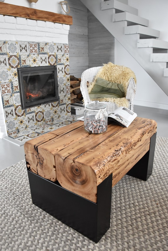 Planked Wood And Steel Coffee Table Rustic Square Coffee Table