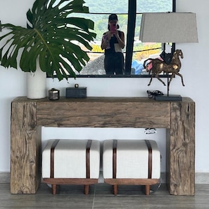 Unique Old Beam Console Table With Dovetail Joinery – Reclaimed Barn ...