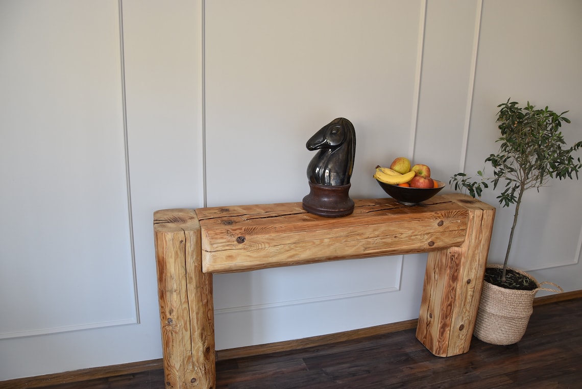 Old Beam Console Table Unique Old Wood Rustic Style Table Loft - Etsy