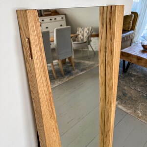 Long Mirror Live Edge Oak Wooden Frame Black Epoxy Resin Rustic Loft ...