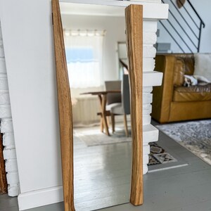 Long Mirror Live Edge Oak Wooden Frame Black Epoxy Resin Rustic Loft ...
