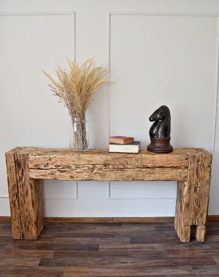 Old Beam Console Table Unique Dovetail Old Wood Rustic Style Table Loft ...