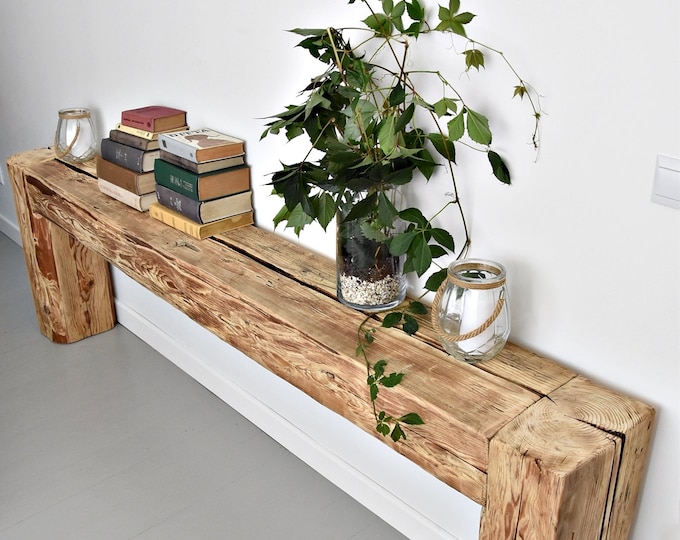 Old Beam Console Table Unique Old Wood Rustic Style Table Loft Organic ...