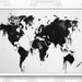 Unique Black and White World Map Digital Download Printable Wall Art ...