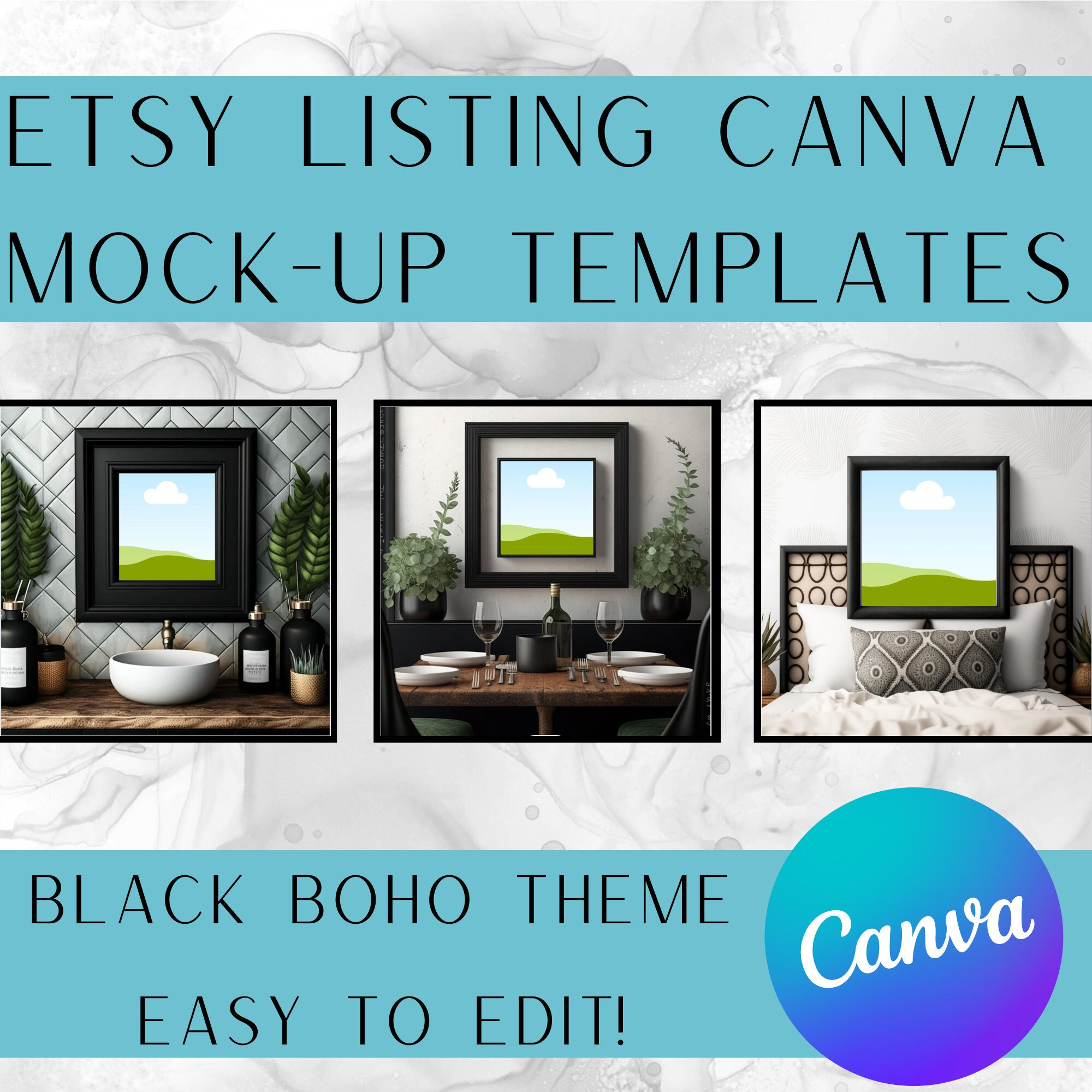 Framed Canva Mockups Set of 10 Etsy Seller Mockups for Businesses Etsy ...