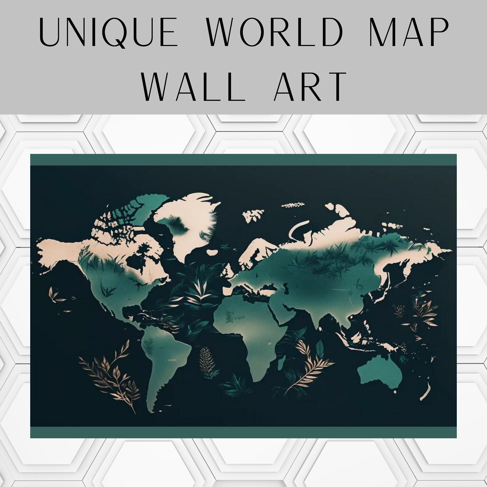 World Map Wall Art Digital Download Minimalist World Map Unique World ...