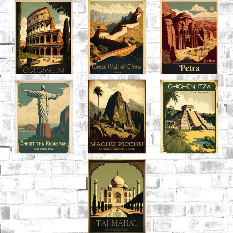 Modern Wonders of the World Set of 7 Bundle Unique Home Decor for Home ...