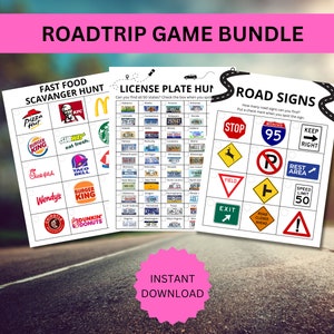 Road Trip Game Bundle. Printable Road Trip Games. Printable Games for ...